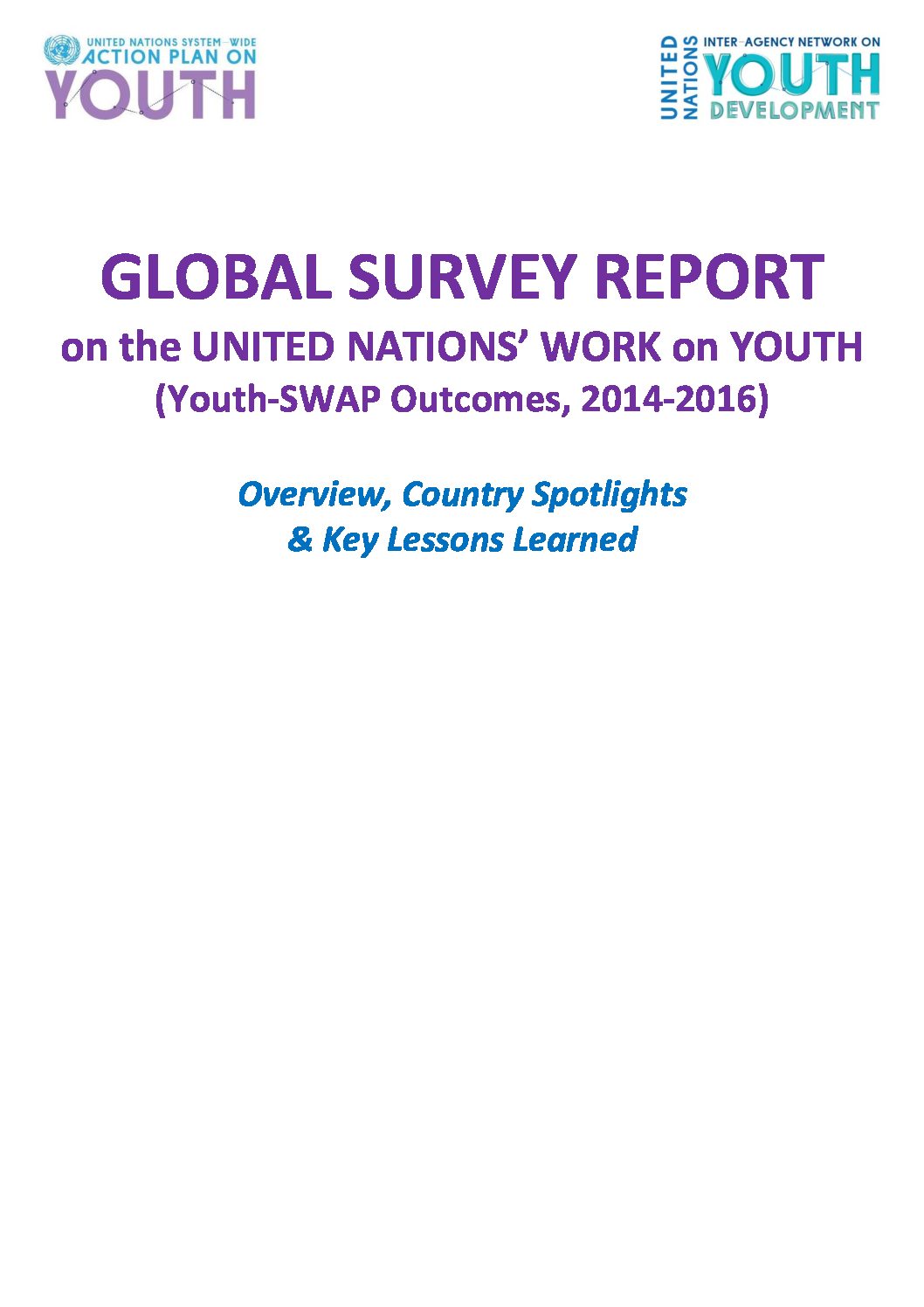 Global Survey Report on the United Nation’s work on Youth – RCSP