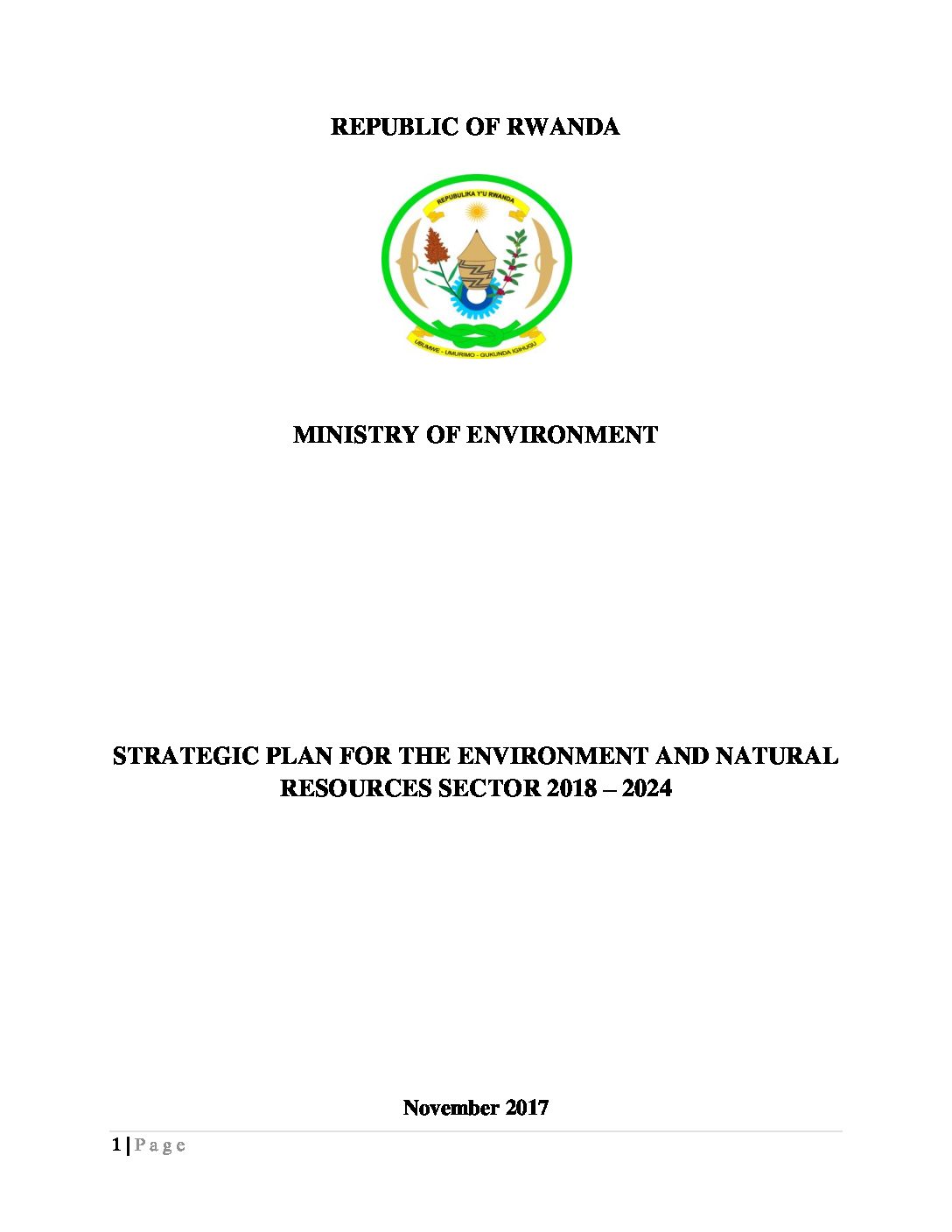 Environment and Natural Resources Sector Strategy 2018-2024 1 – RCSP