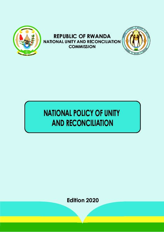 NATIONAL POLICY OF UNITY AND RECONCILIATION – RCSP