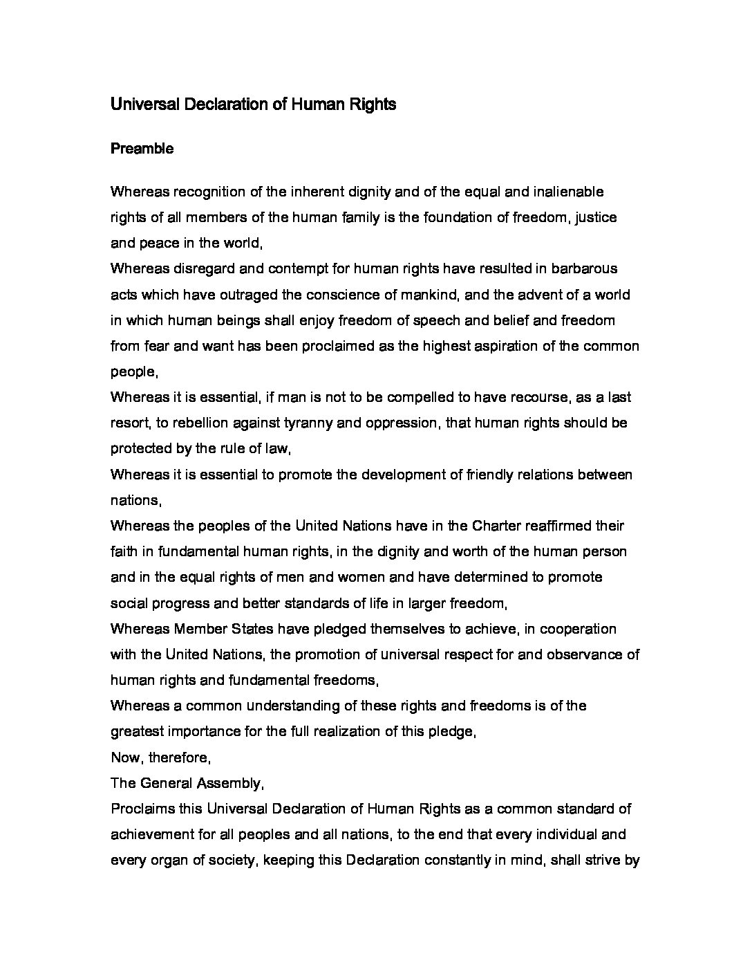 Universal Declaration of Human Rights – RCSP